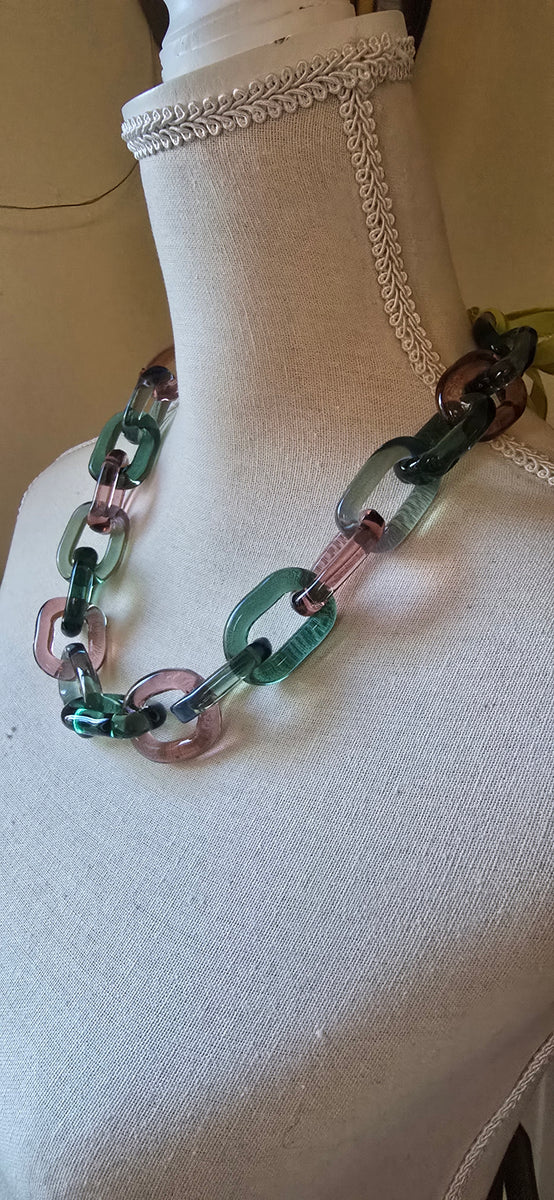 Greens and dusty rose chain becklace – Melissa Schmidt Contemporary ...